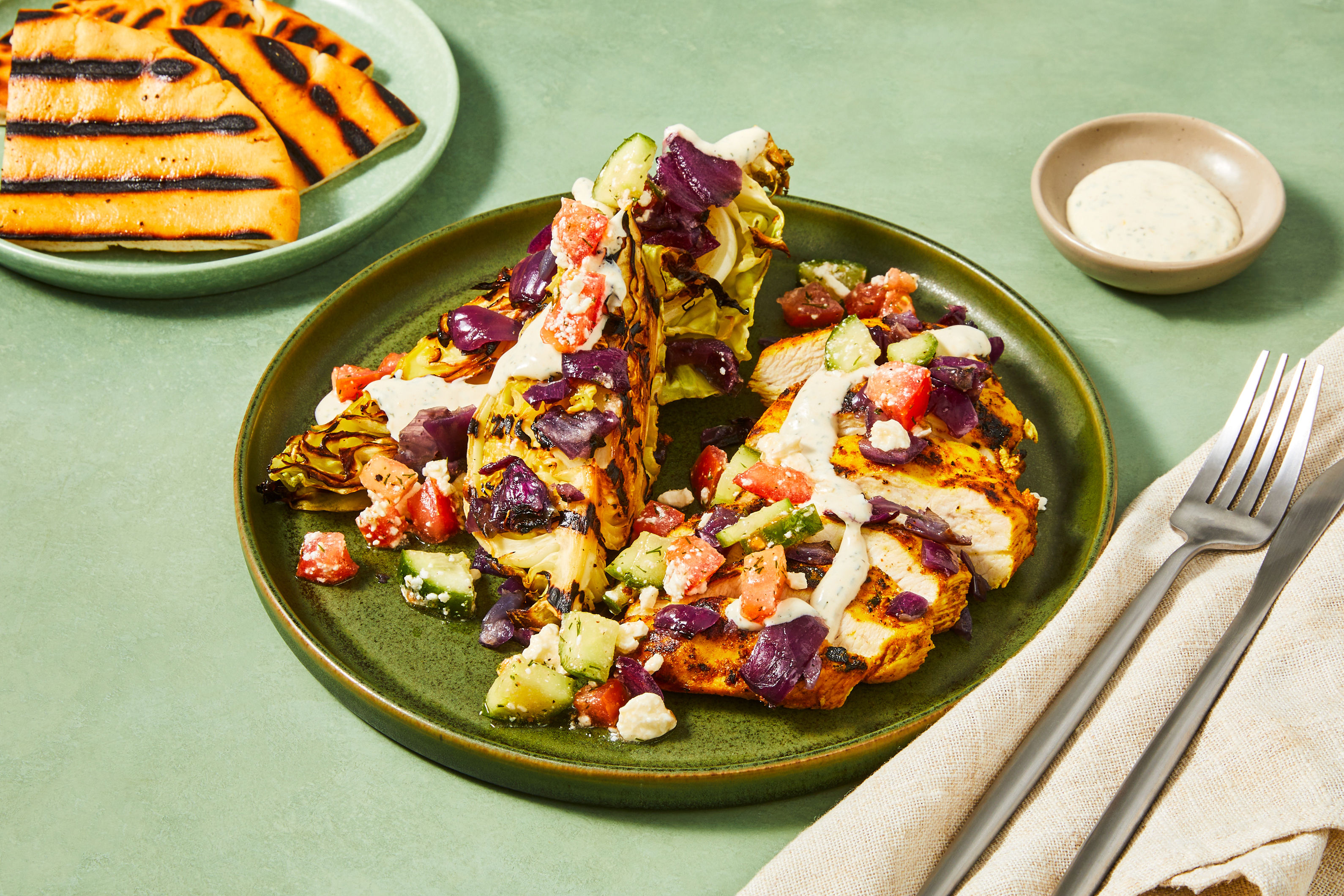 Shawarma Chicken & Grilled Cabbage Recipe | HelloFresh