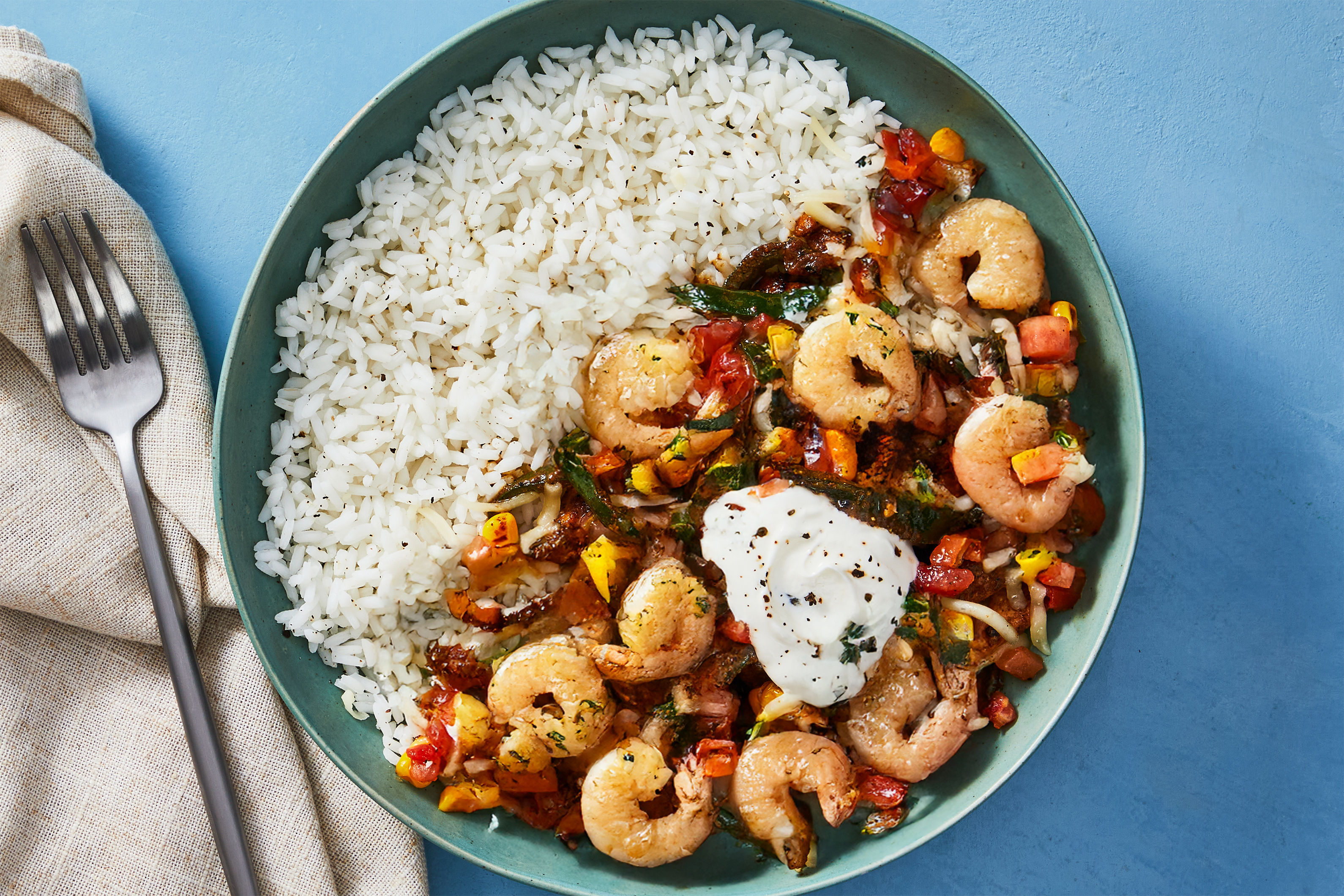 Southwest Shrimp & Green Pepper Bowls Recipe | HelloFresh