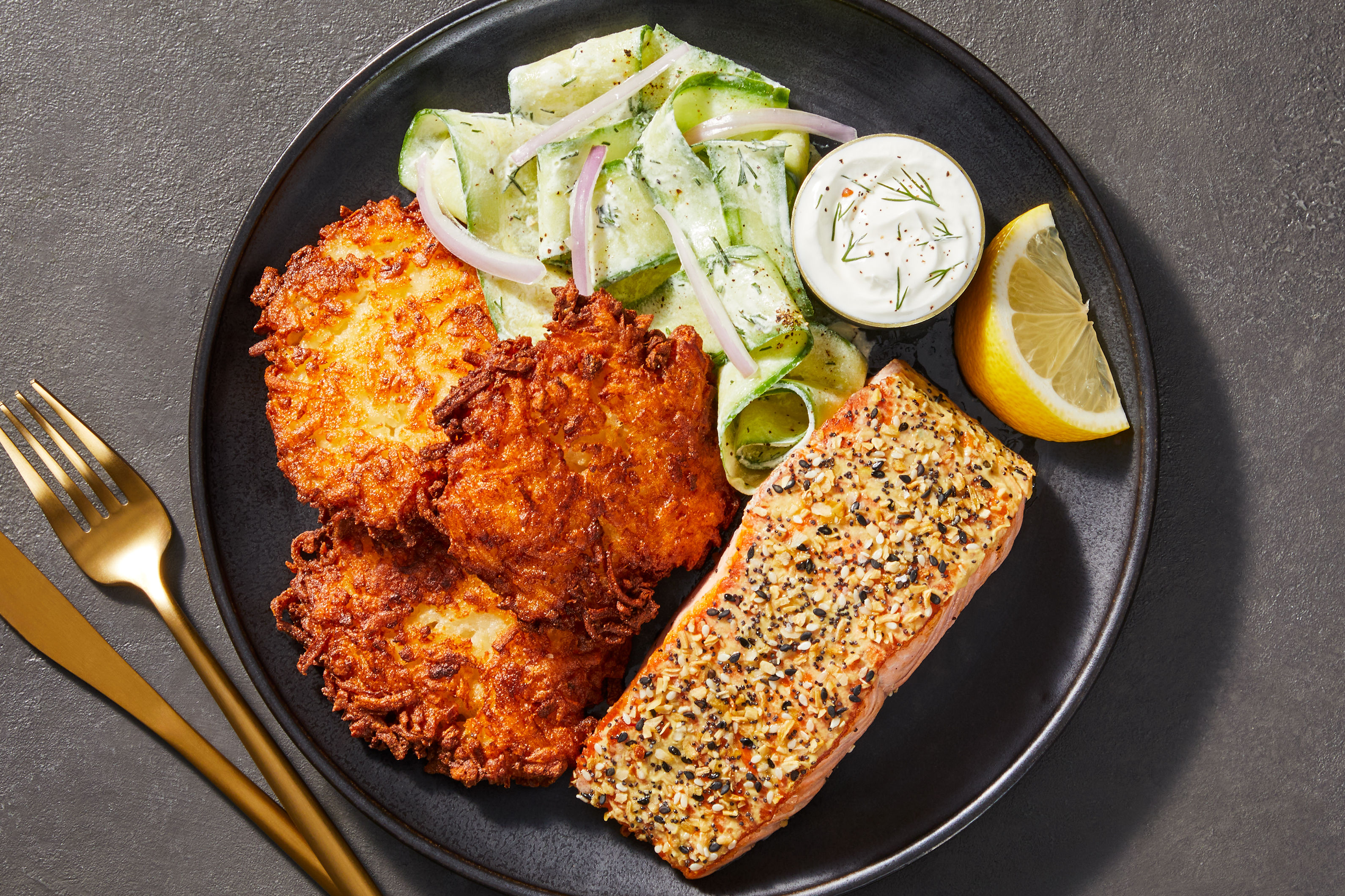 Everything Bagel Salmon & Potato Latkes Recipe | HelloFresh