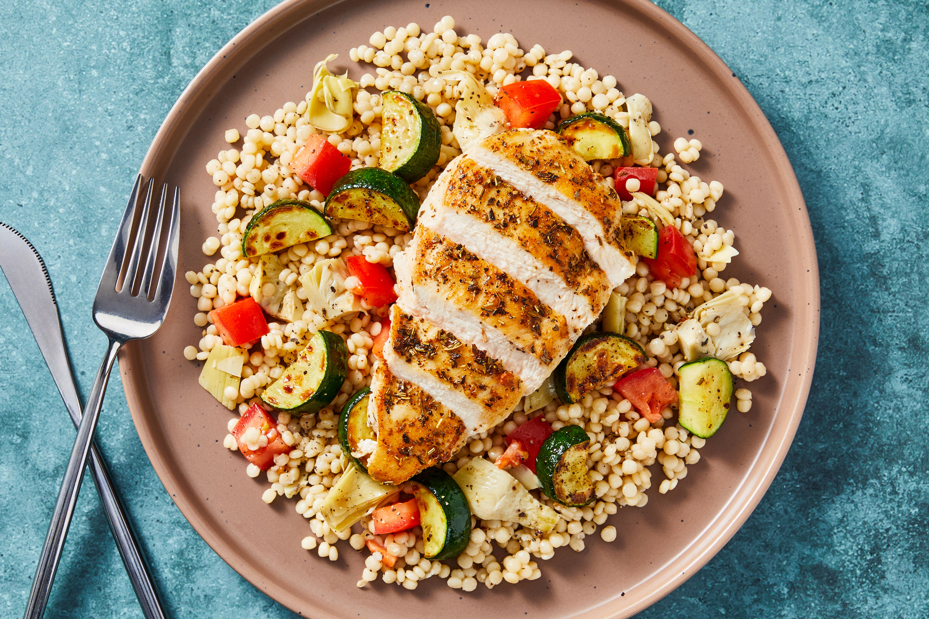 Chicken with Tomato-Artichoke Couscous Recipe | HelloFresh