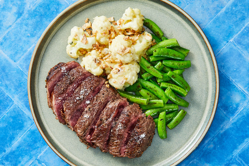 Pan-Seared Ribeye Steaks with Cheesy Cauliflower Recipe | HelloFresh