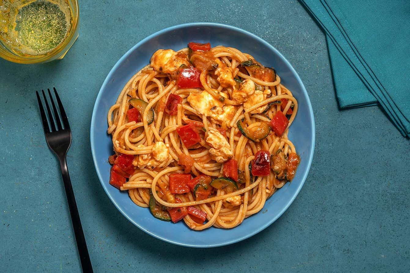 Bocconcini & Roasted Veggie with Chicken Breasts Pasta Recipe | HelloFresh