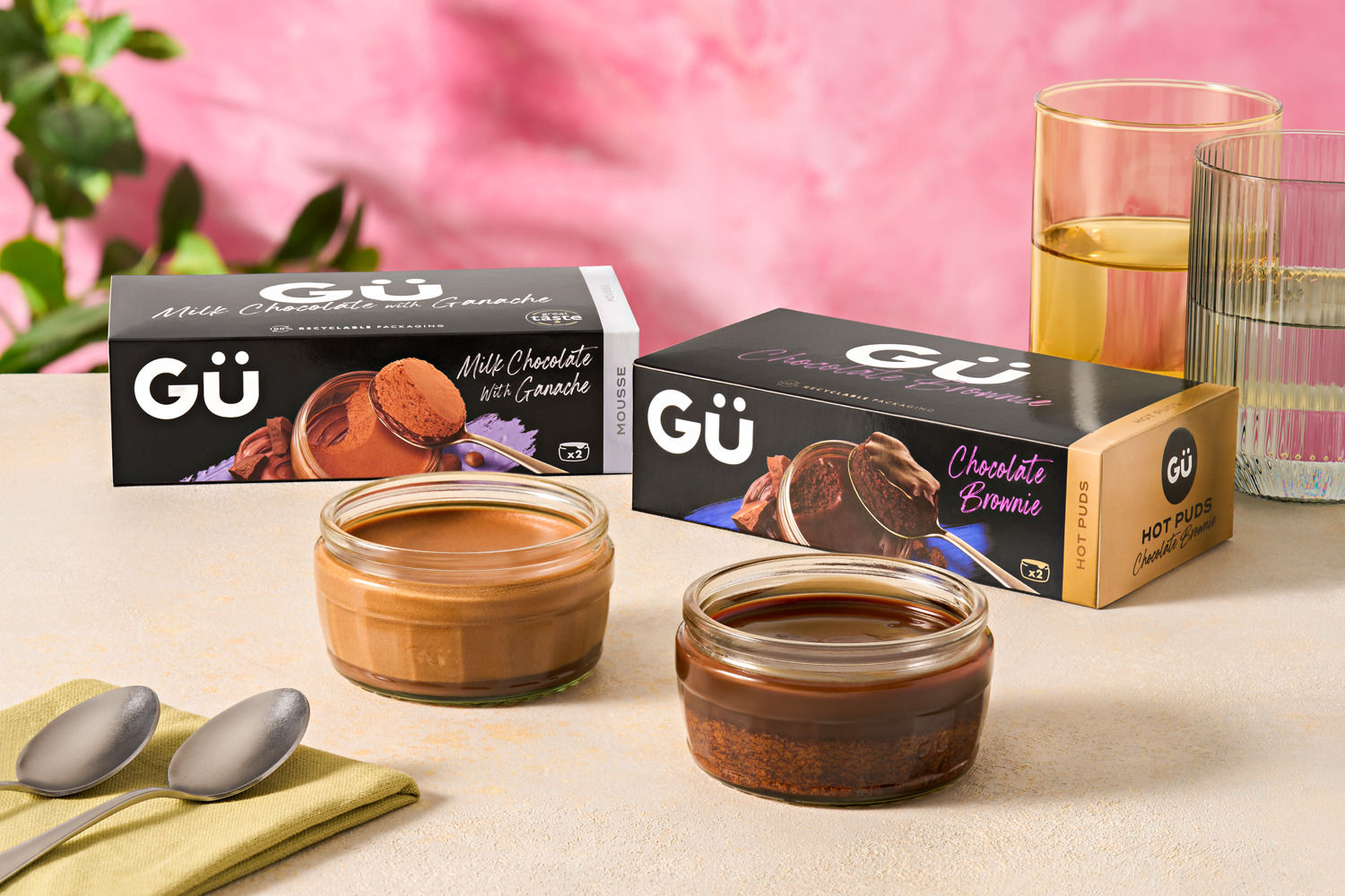 Gü Hot Chocolate Brownies and Milk Chocolate Mousse Variety Bundle ...