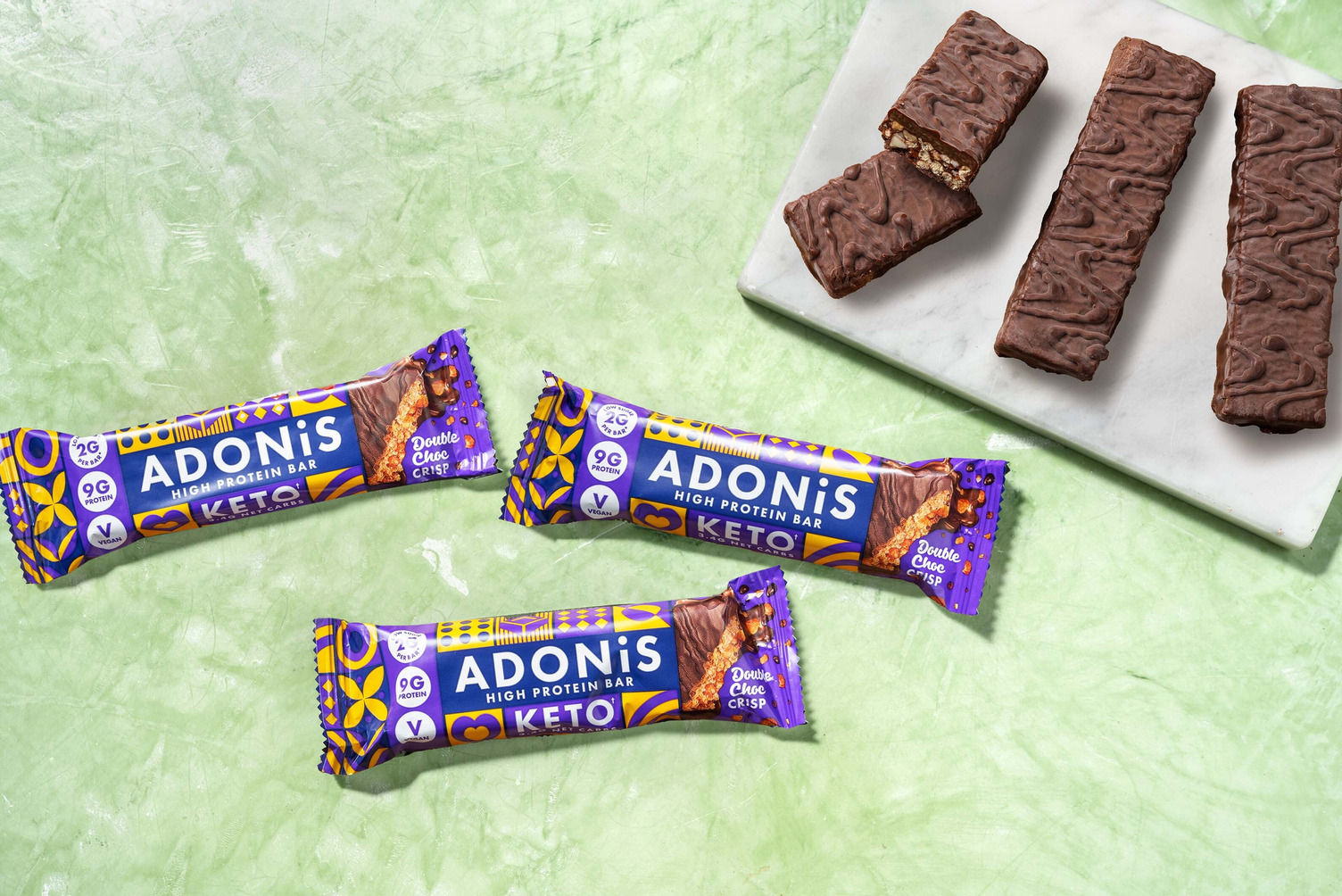 Adonis Double Chocolate Crisp High Protein Bars Recipe | HelloFresh