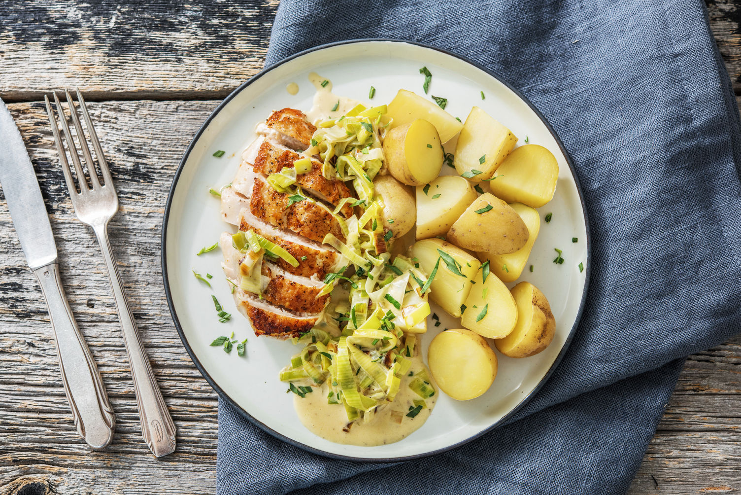 Chicken with Leek and Tarragon Sauce Q3 + Flora Recipe | HelloFresh