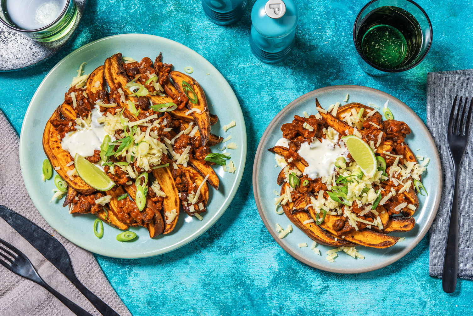 Bean & Beef Loaded Sweet Potato Wedges Recipe | HelloFresh
