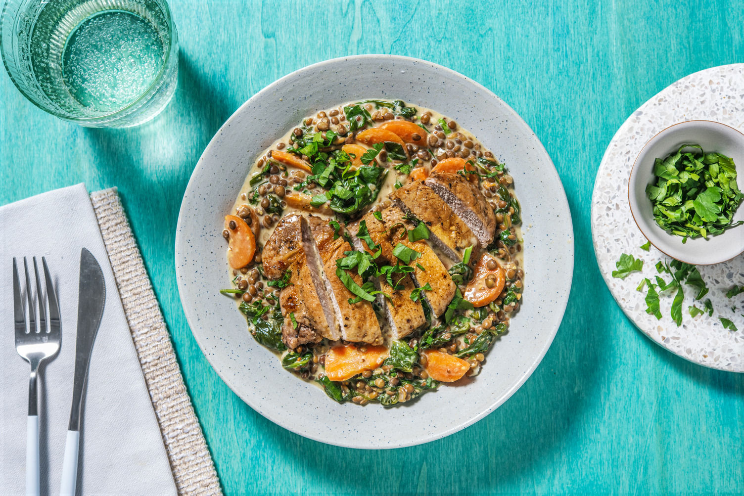 Chicken with Mustardy Creamy Lentils Recipe | HelloFresh