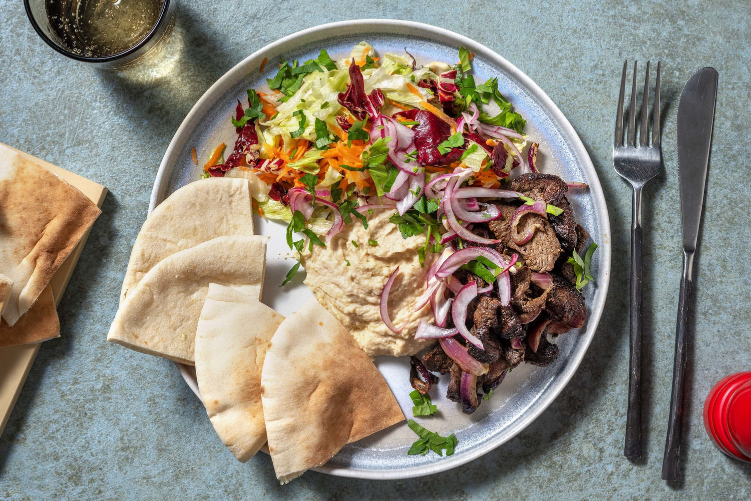 Assiette shawarma de bœuf haché au ras el-hanout Recette | HelloFresh