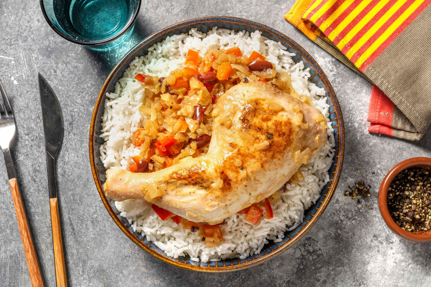 Poulet façon Yassa & riz aux tomates séchées Recette | HelloFresh