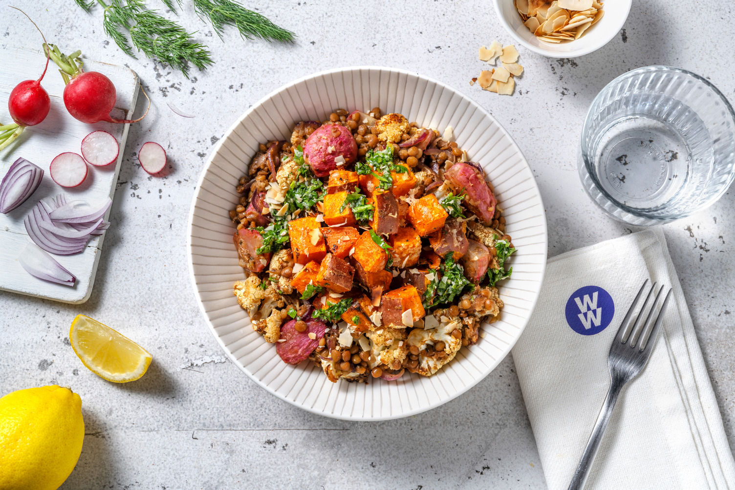 Roasted Chermoula Veg and Balsamic Lentils Recipe | HelloFresh