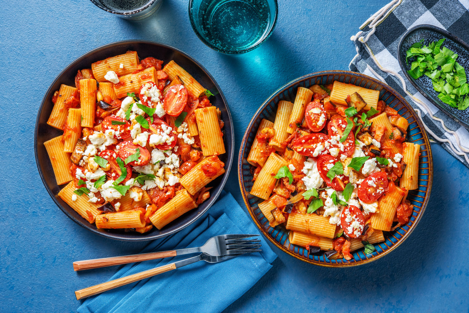 Bacon and Aubergine Rigatoni Recipe | HelloFresh