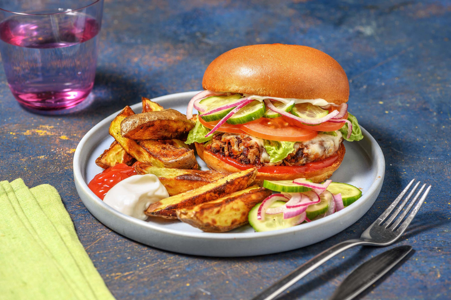 Cheesy Vegetarian Bean Burger | HelloFresh