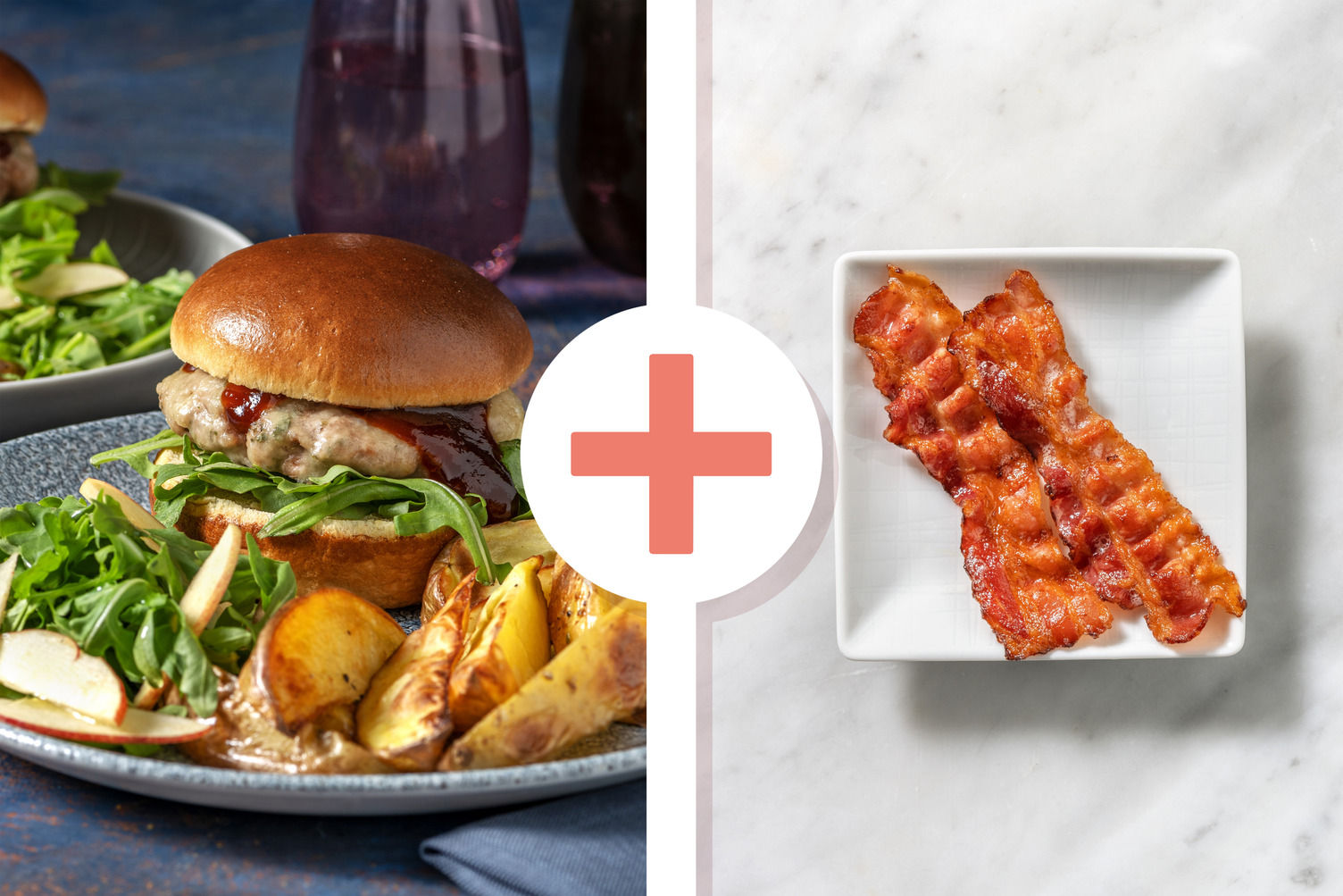 Cheesy BBQ Pork and Streaky Bacon Burger Recipe | HelloFresh