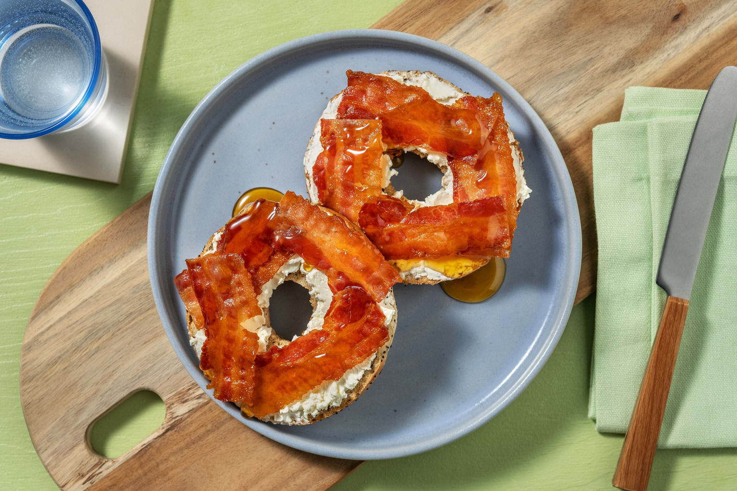 Honeyed Bacon and Cream Cheese Bagel Recipe | HelloFresh