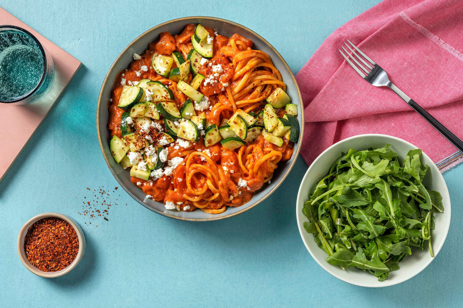 Linguine in Creamy Spicy Tomato Sauce Recipe | HelloFresh
