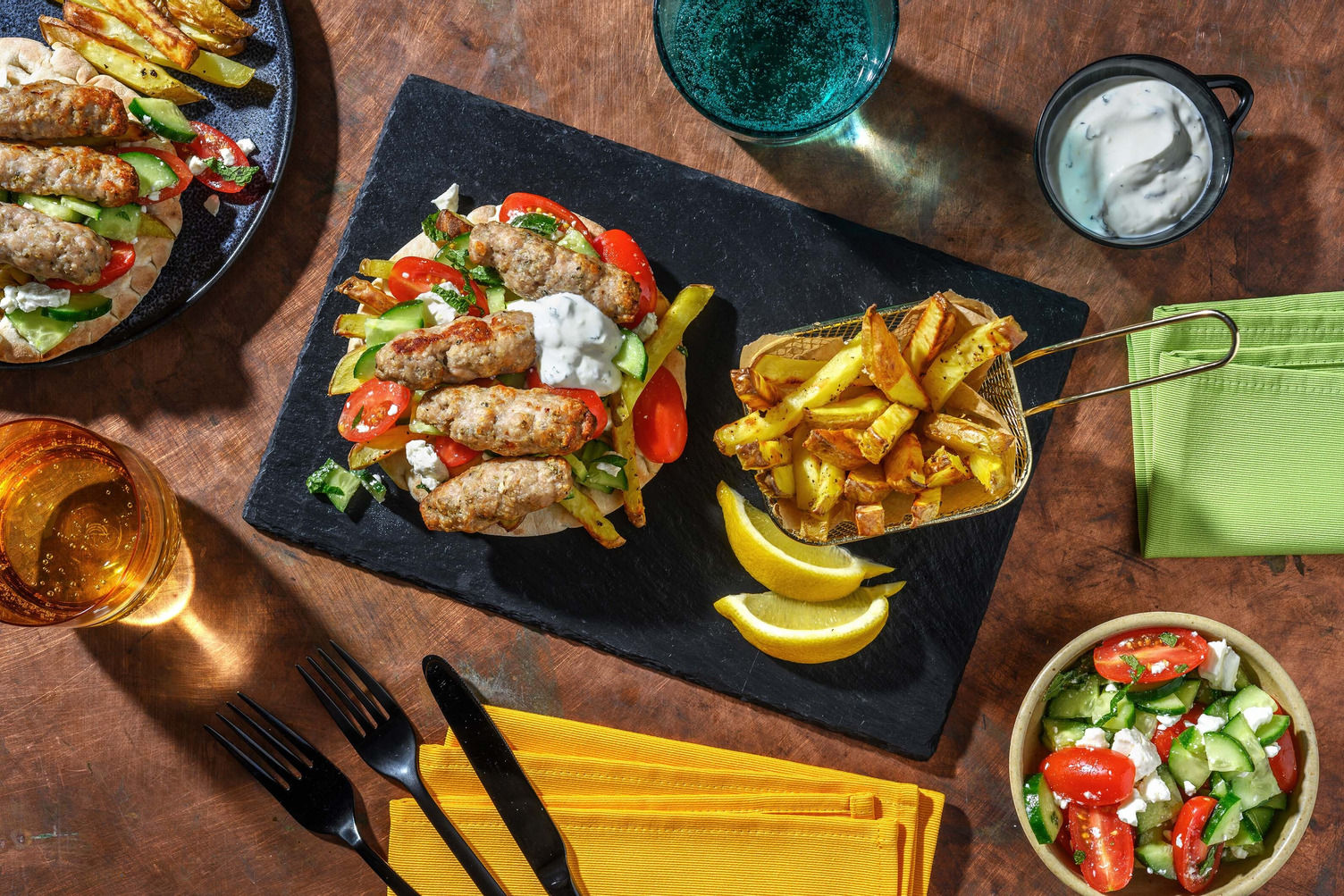 Greek Inspired Oregano Pork Kofta Gyros Recipe | HelloFresh