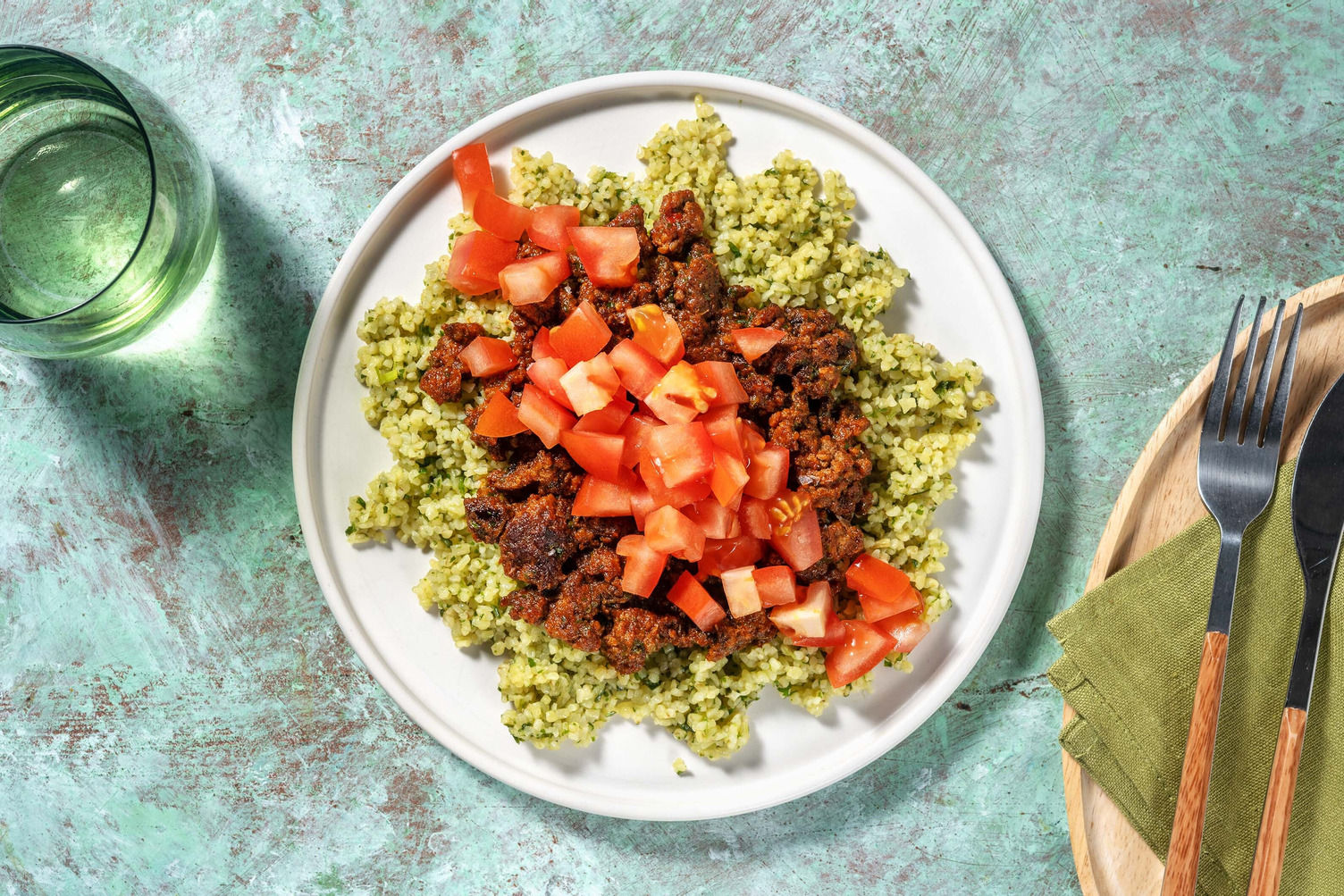 Sticky Spiced Beef and Zhoug Bulgur Recipe | HelloFresh