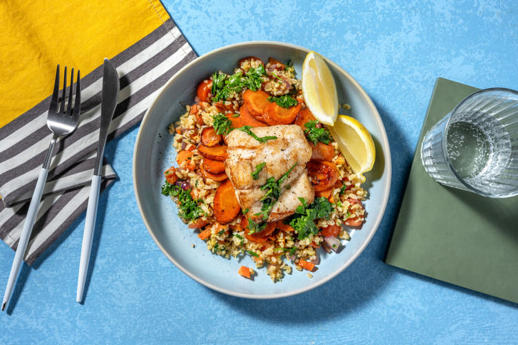 Herby Hake and Charred Carrots Recipe | HelloFresh