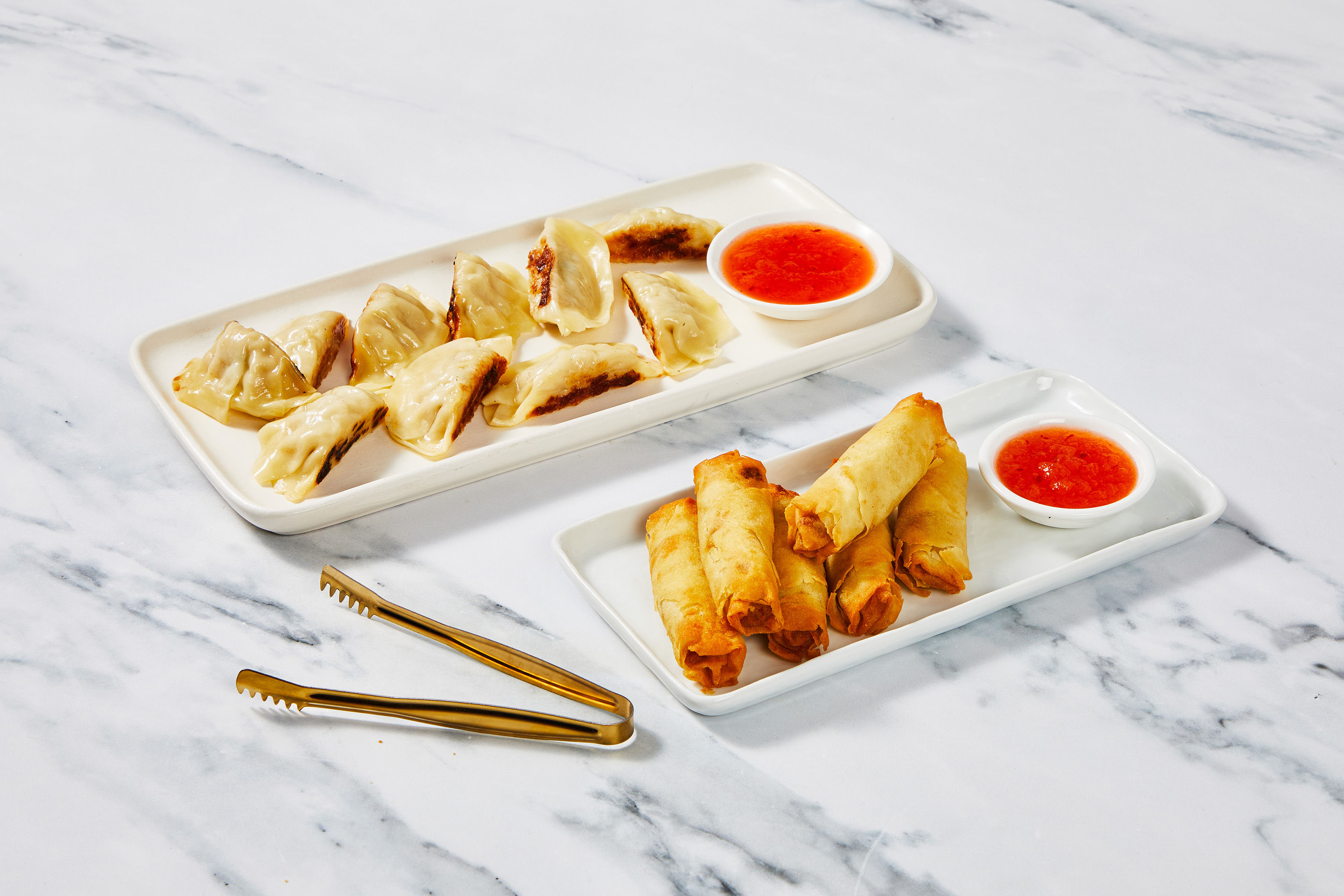 Super-Quick Chicken Gyoza & Pork Lumpia Spring Rolls Recipe | HelloFresh