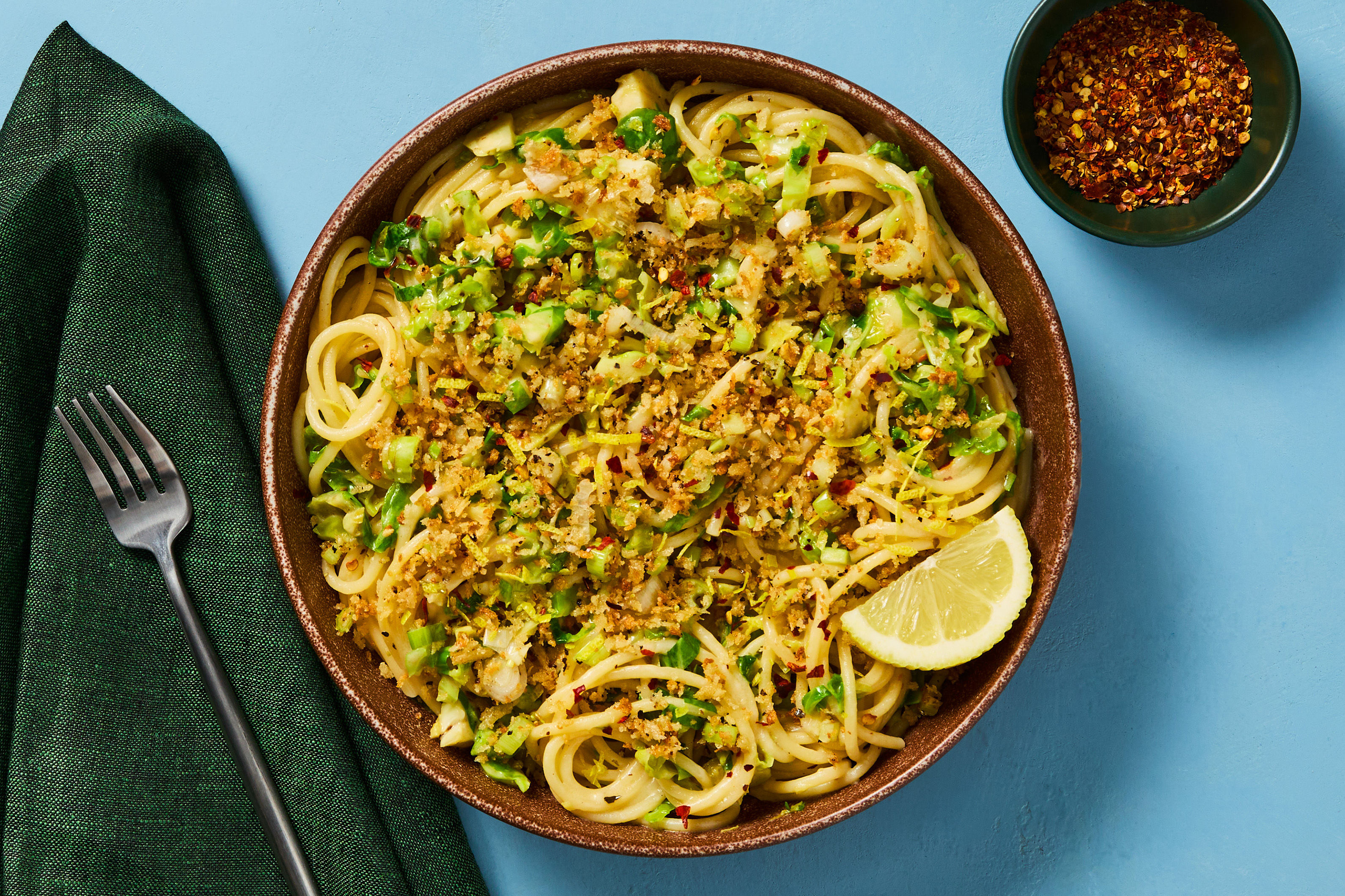 Lemony Linguine with Brussels Sprouts Recipe | HelloFresh