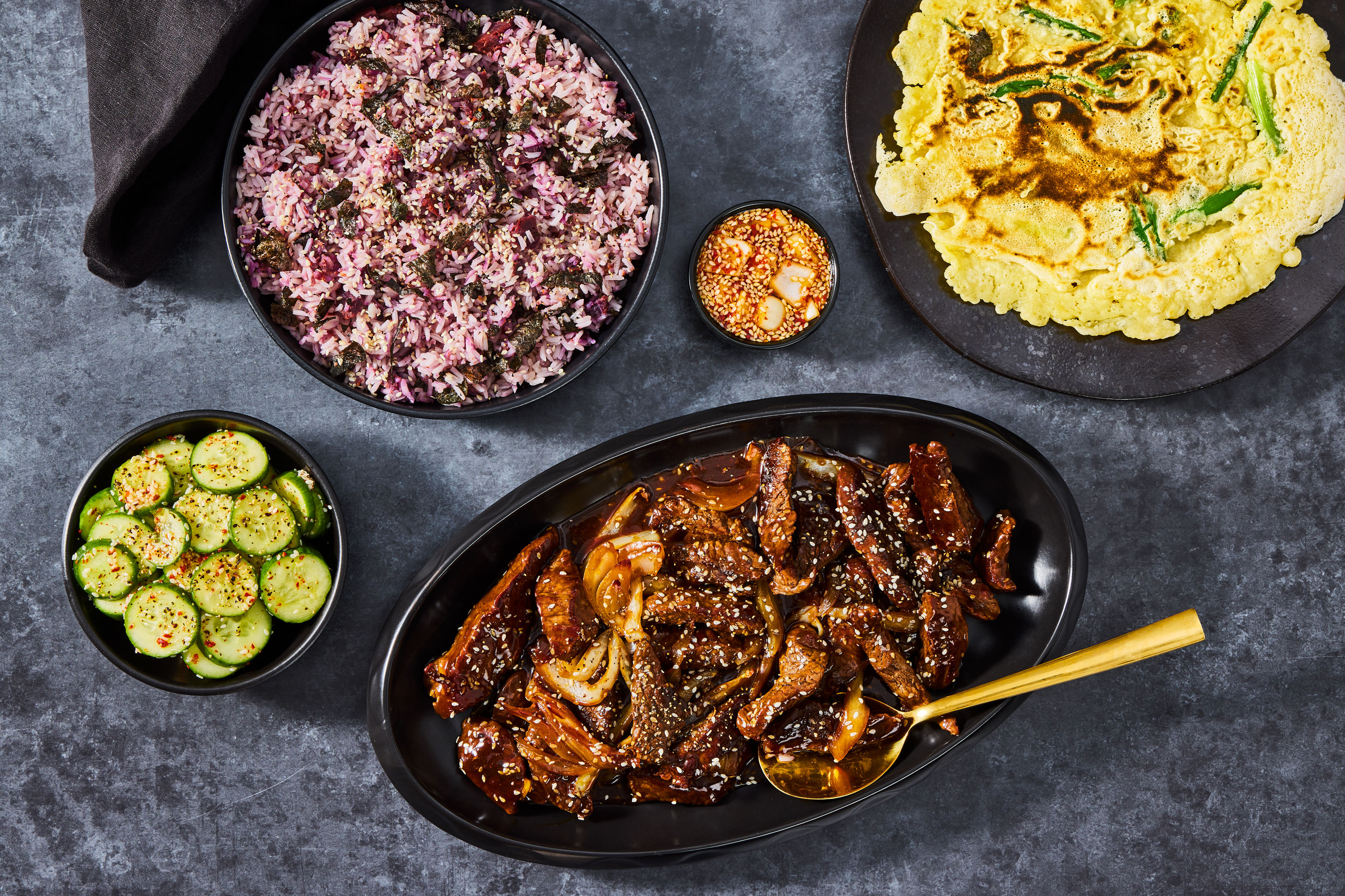 Korean Steak Bulgogi with Purple Rice Recipe | HelloFresh