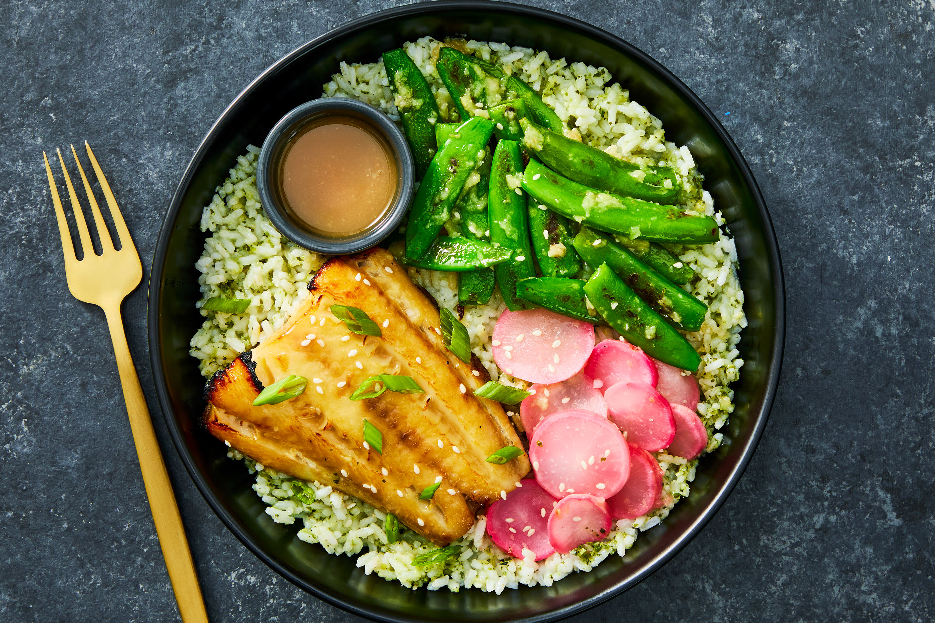 Miso-Glazed Black Cod with Ginger-Scallion Rice Recipe | HelloFresh