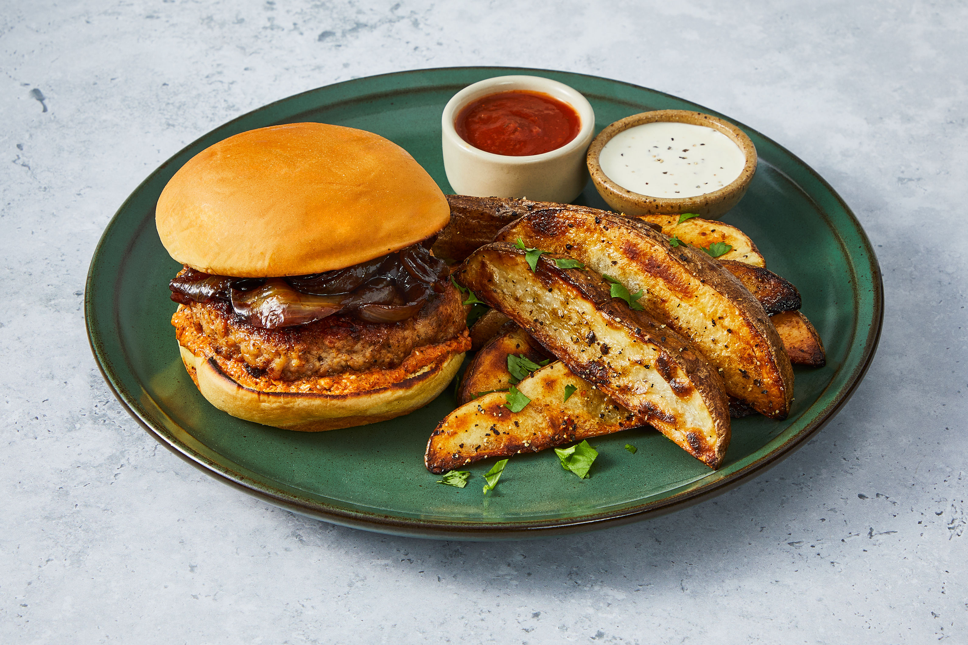 Creamy Romesco Turkey Burgers Recipe | HelloFresh