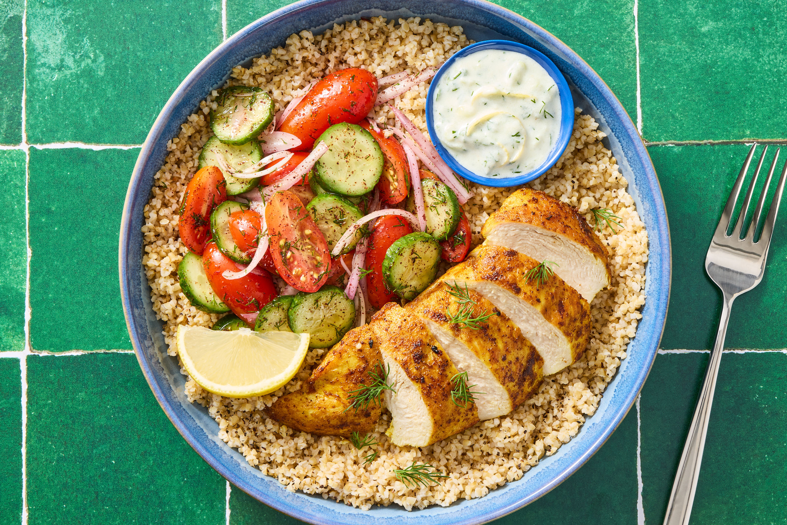 Spice Market Organic Chicken & Bulgur Bowls Recipe | HelloFresh