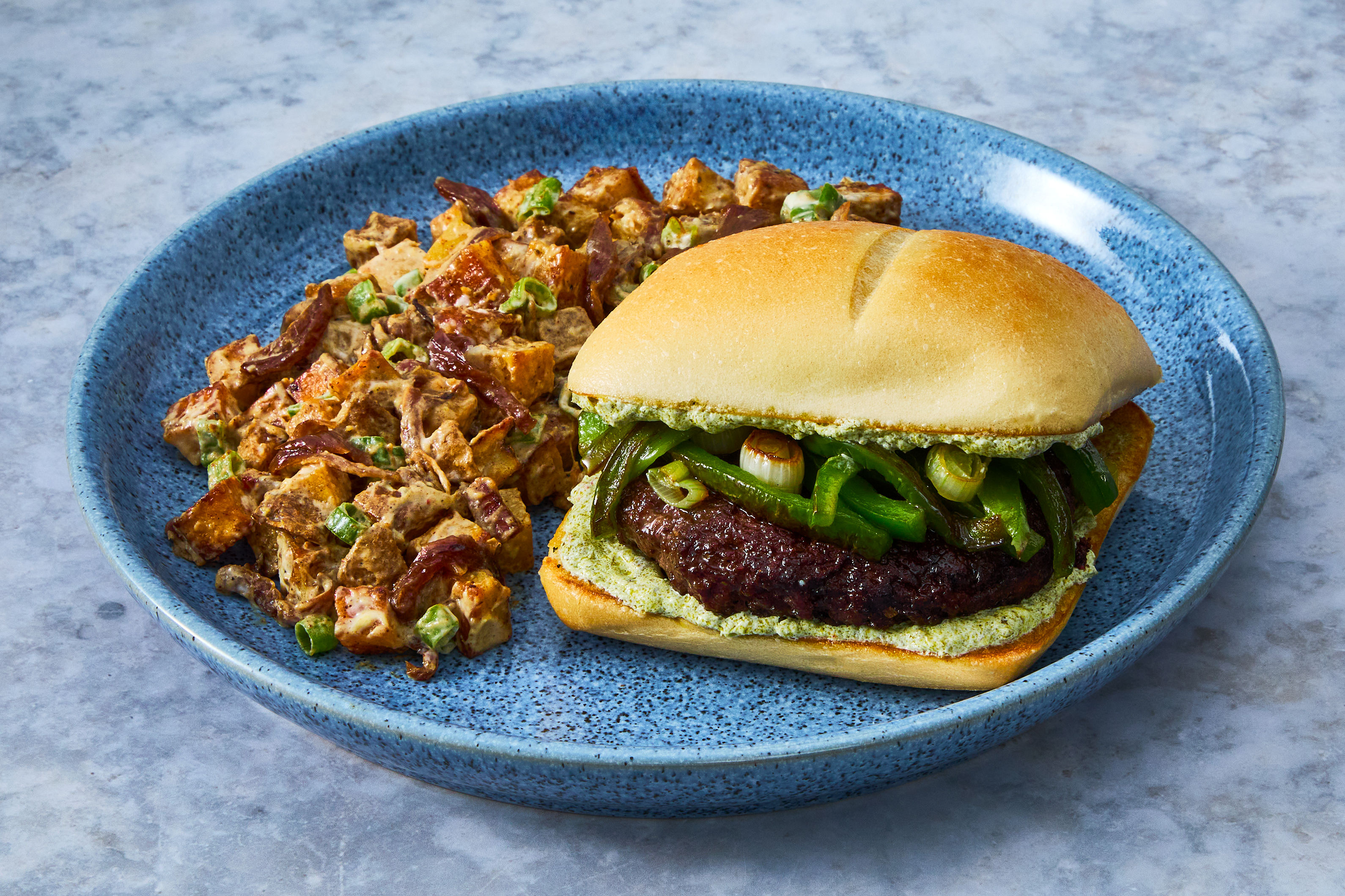 Chimichurri Burgers & Roasted Potato Salad Recipe | HelloFresh