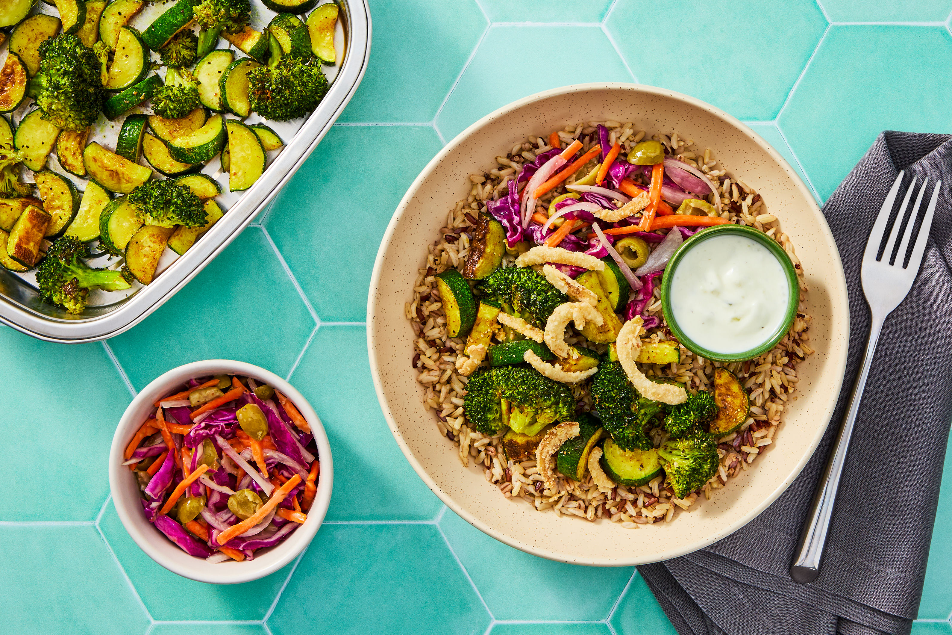 Shawarma Broccoli & Zucchini Bowls Recipe | HelloFresh