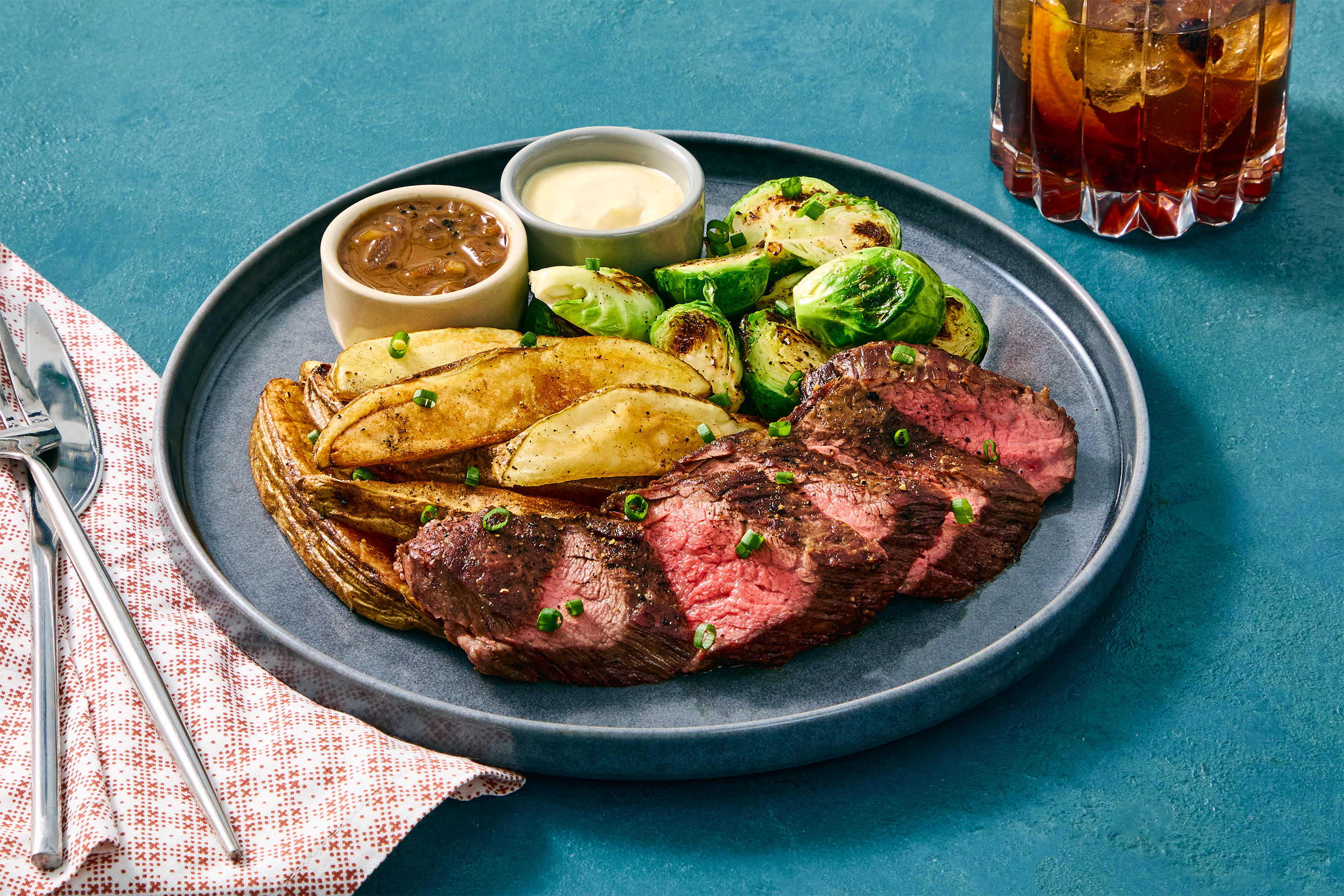 Steak with Peppercorn Sauce & Brussels Sprouts Recipe | HelloFresh