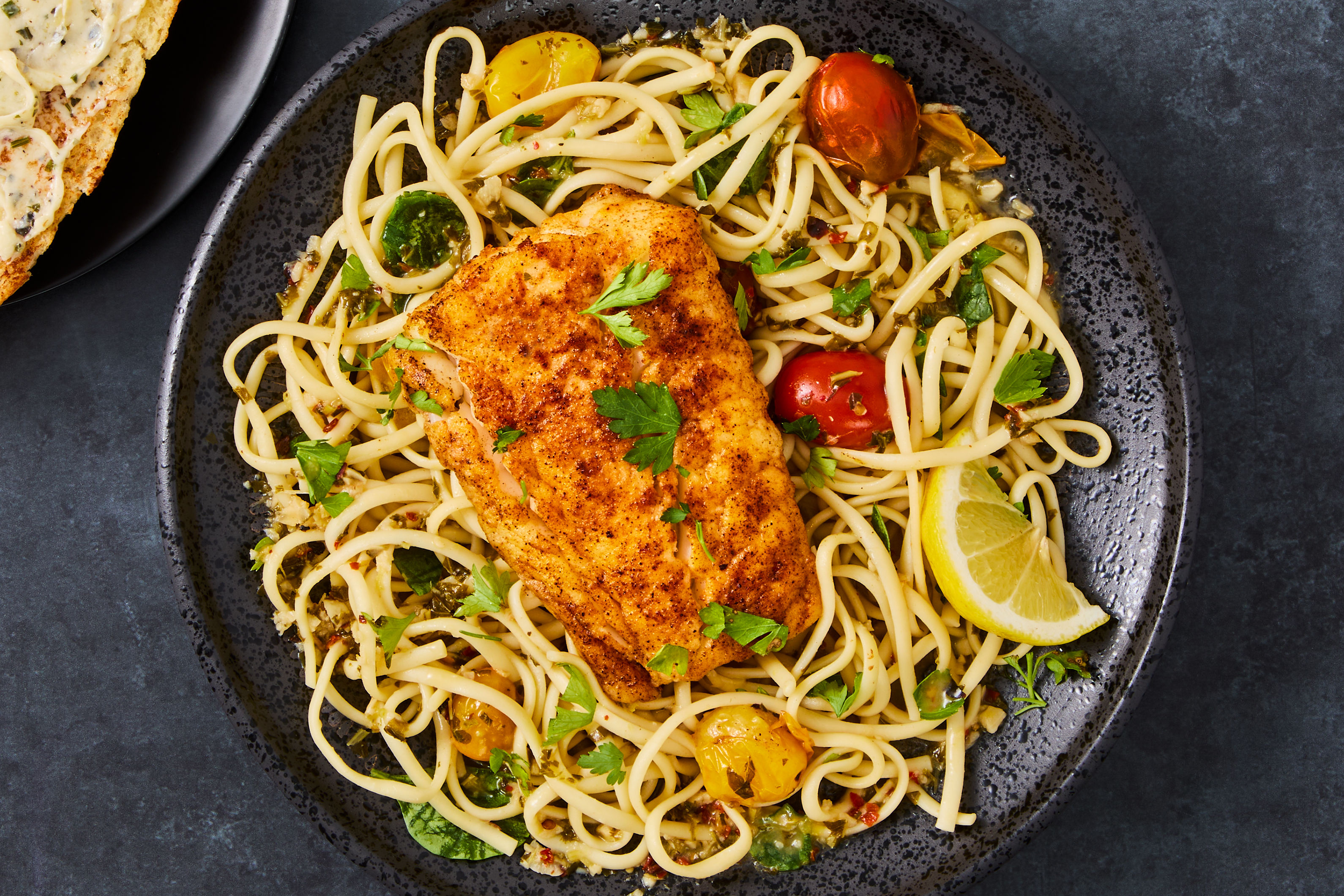 Crispy Cod over Lemon-Basil Linguine Recipe | HelloFresh