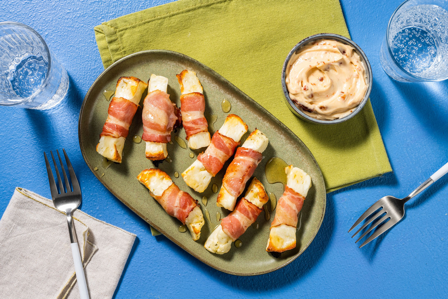 Honey Drizzled Bacon Wrapped Halloumi Recipe | HelloFresh