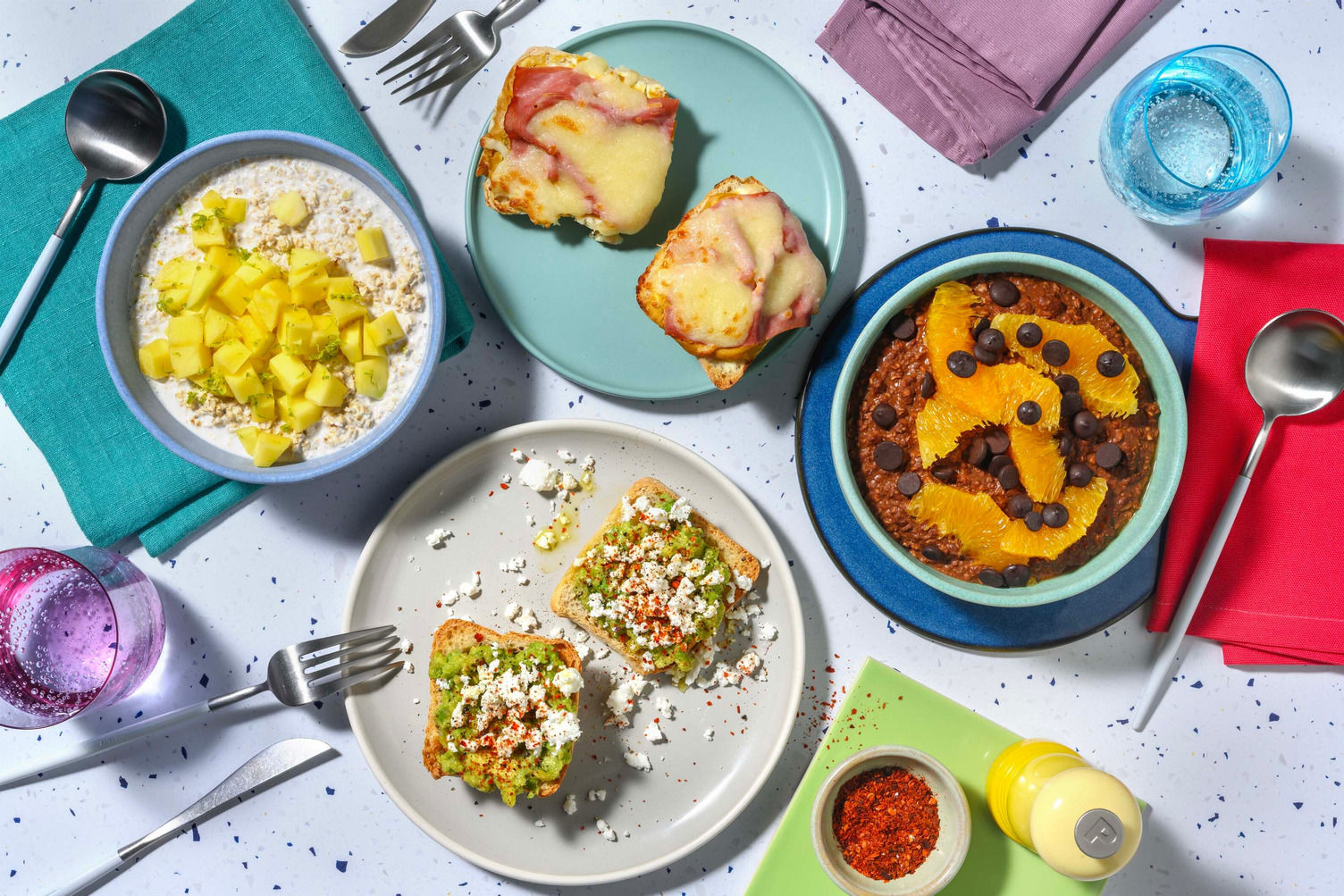 4 Day Breakfast Plan | Serves 2 | Loaded Ciabatta Toast and Oats Bowls ...