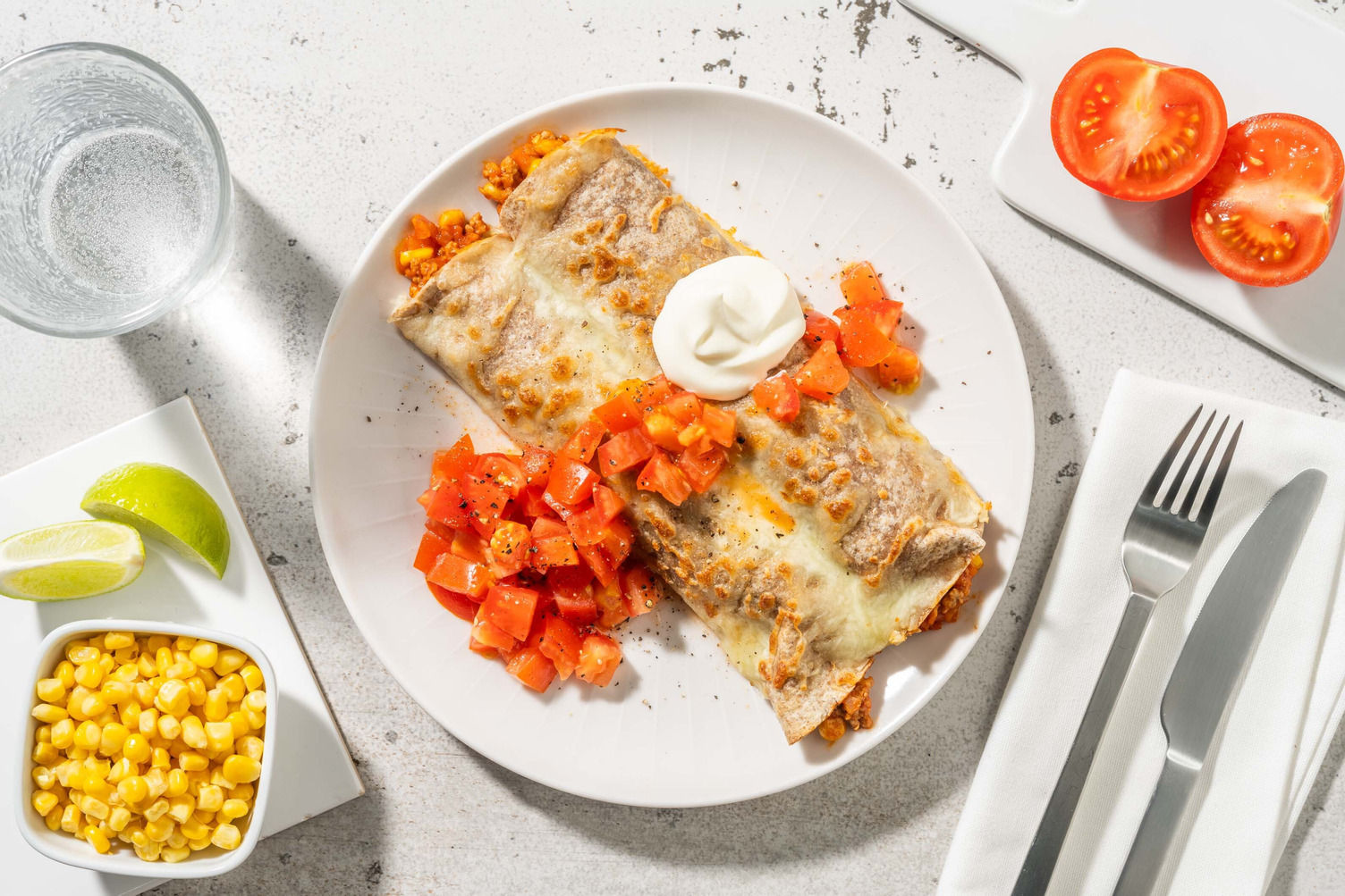 Volkoren enchilada's met kipgehakt Recept | HelloFresh