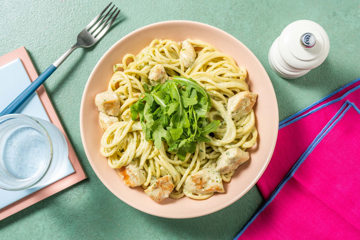 Presto Pesto Chicken and Serrano Ham Spaghetti Recipe | HelloFresh
