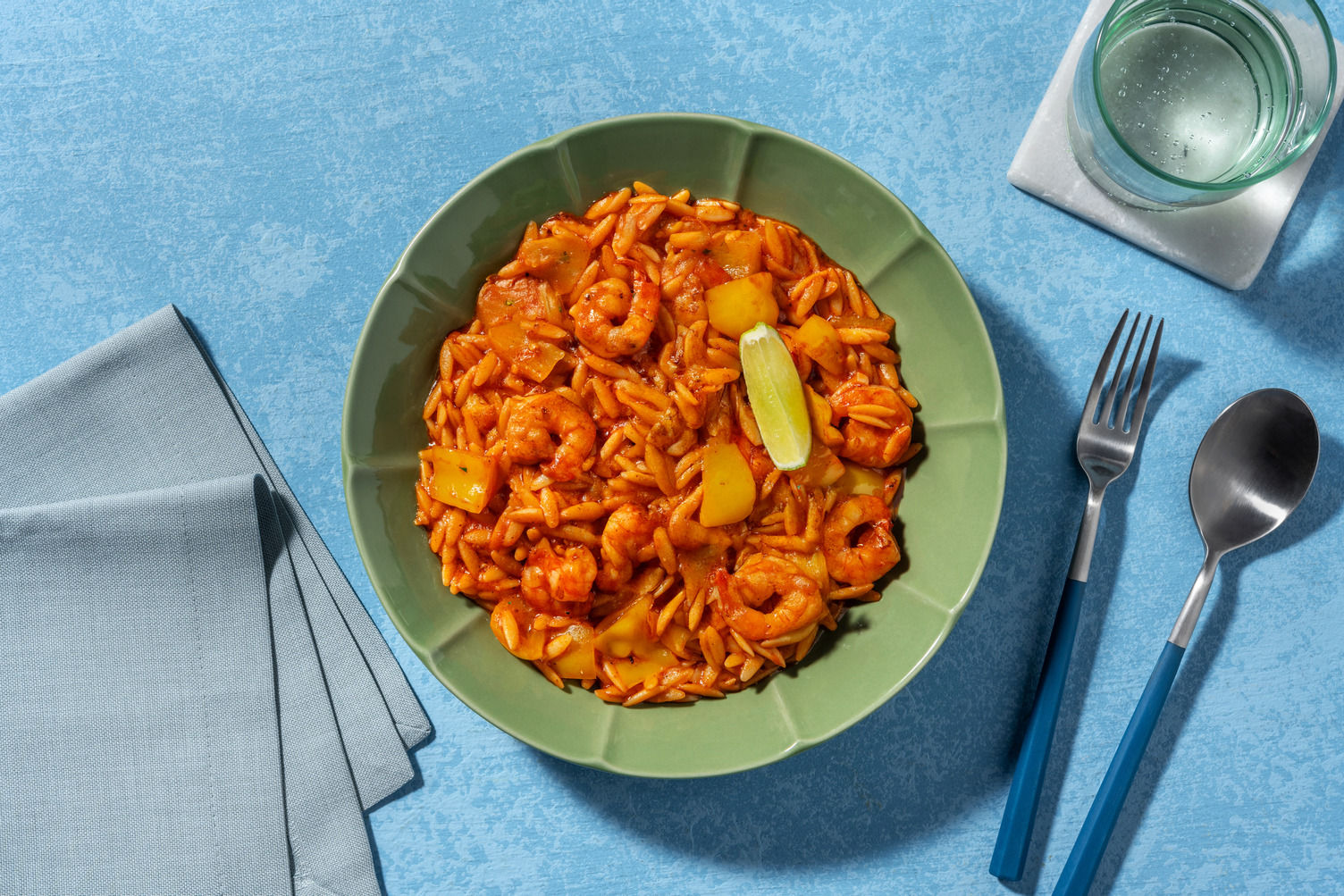 Paella-style Double Prawn and Chorizo Orzo Recipe | HelloFresh