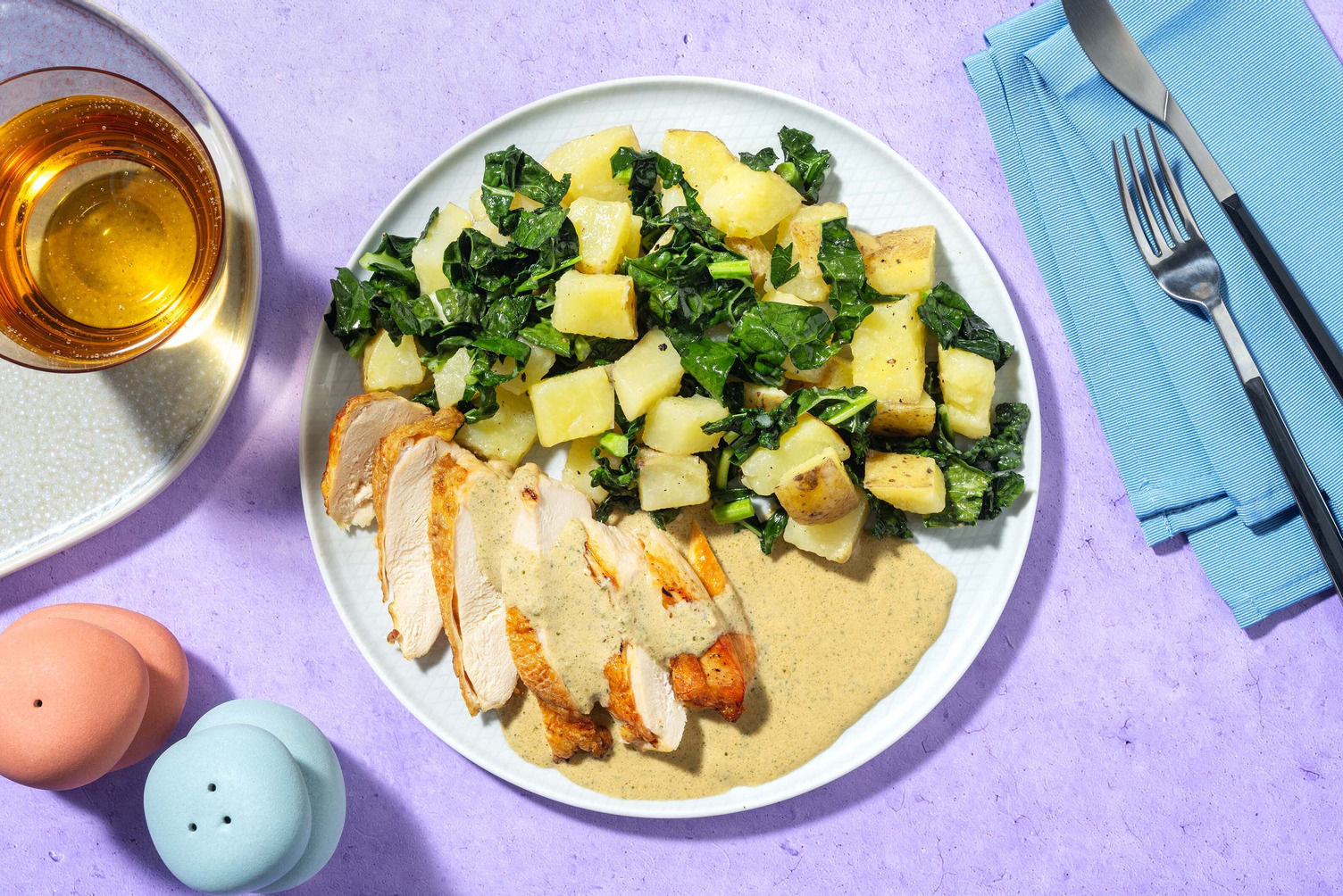 Roasted Chicken and Creamy Pesto Sauce Recipe | HelloFresh