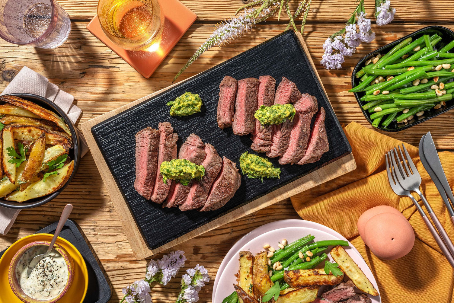 Grillet 'steak frites' og bearnaisemayonnaise | HelloFresh