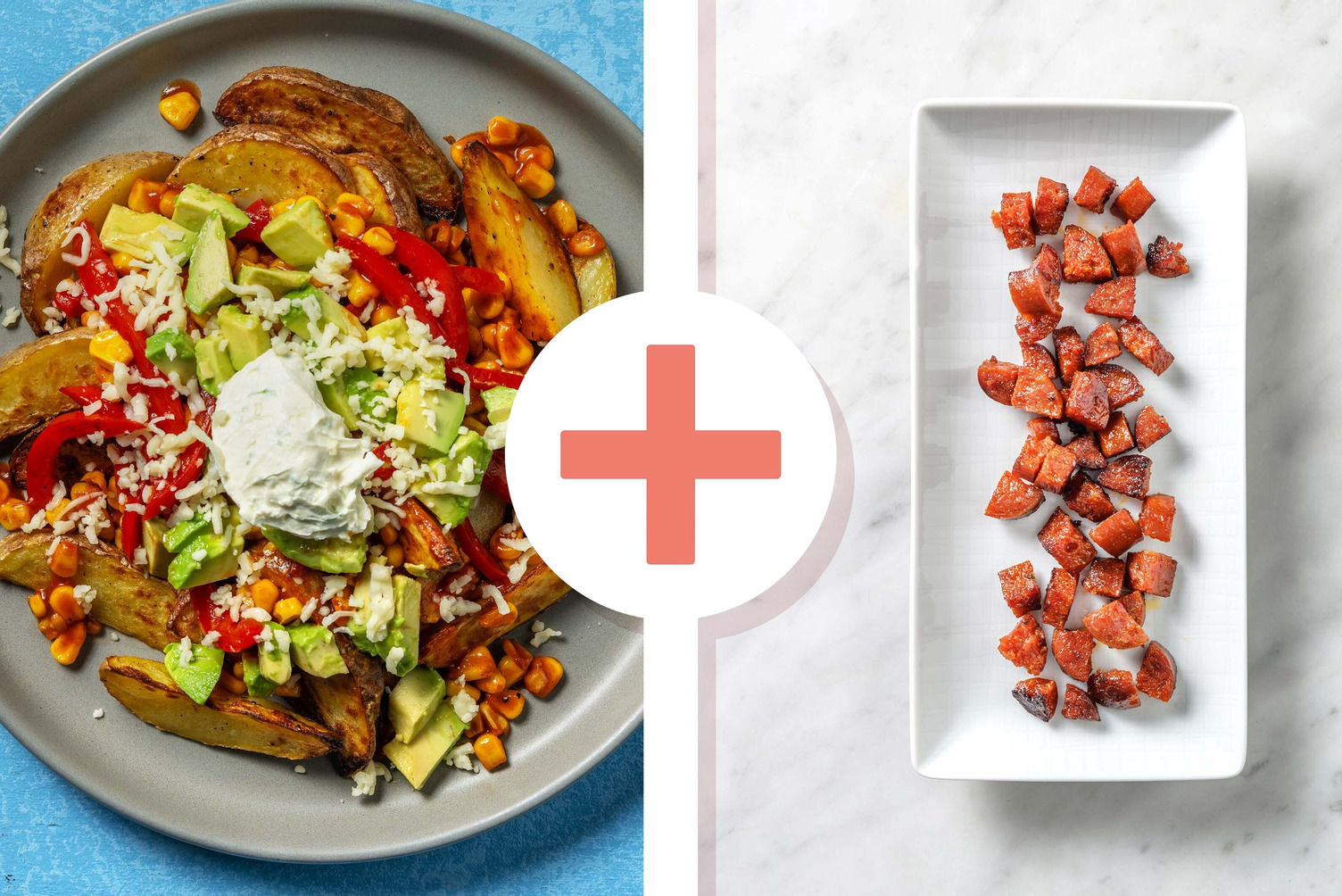 Cheesy Cajun Chorizo Loaded Wedges Recipe | HelloFresh