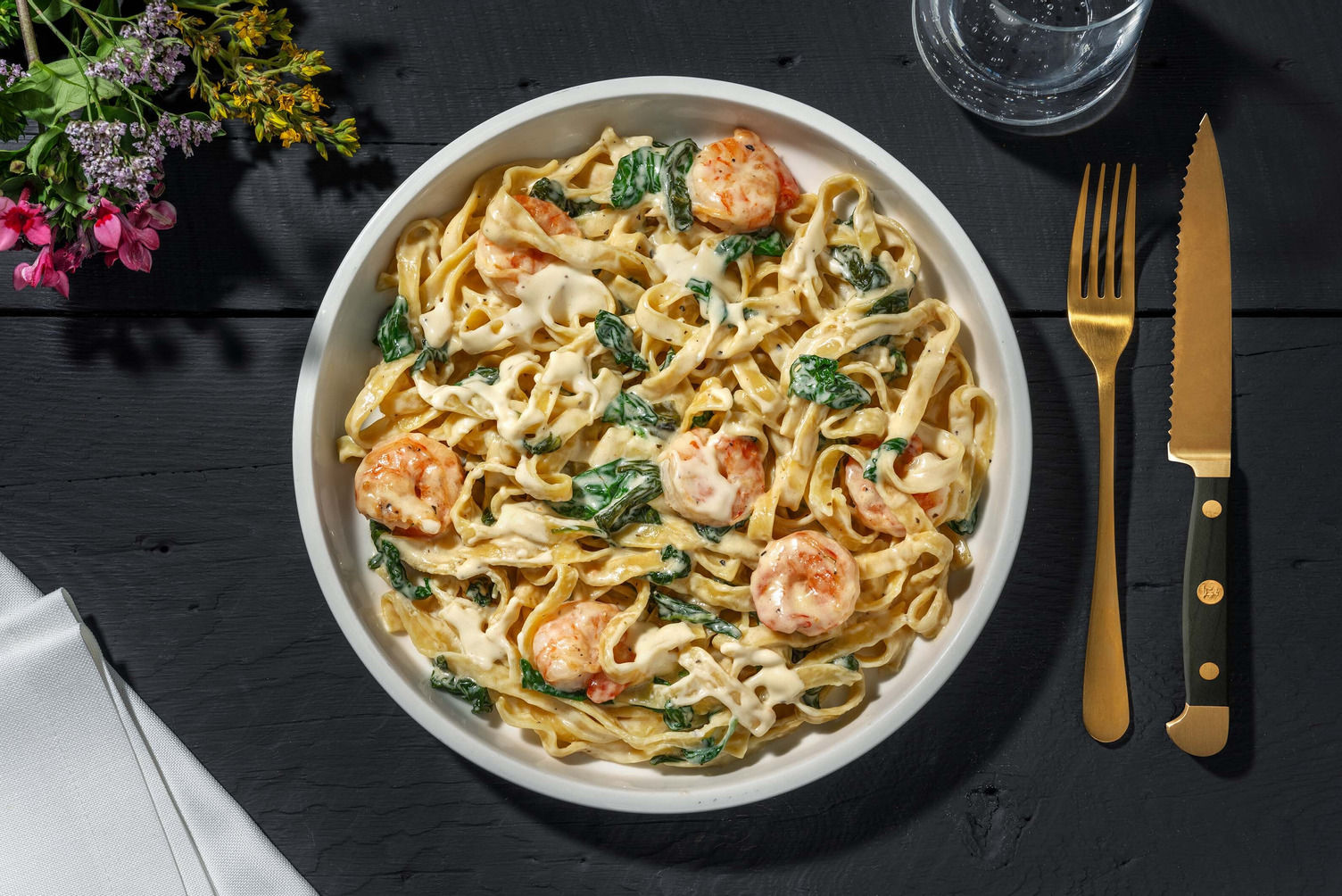 Tagliatelle agli spinaci & crevettes Recette | HelloFresh