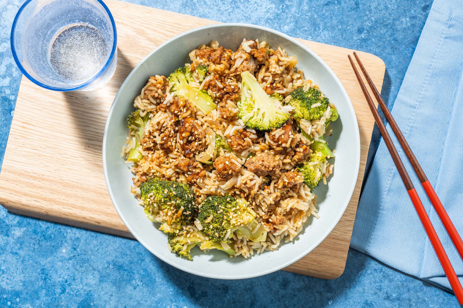 Rinderhackfleisch-Reispfanne mit Brokkoli Rezept | HelloFresh