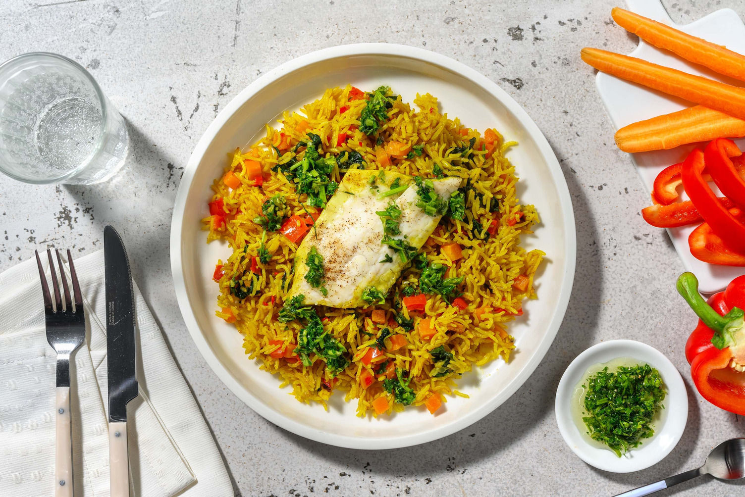 Pilav met gestoomde heek Recept | HelloFresh