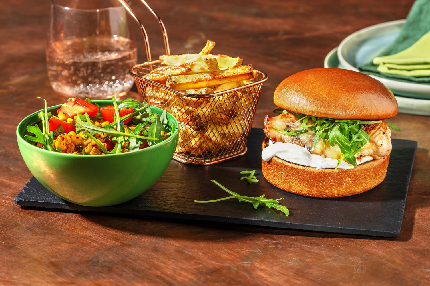 Peri Peri Chicken Burger and Chips Recipe | HelloFresh