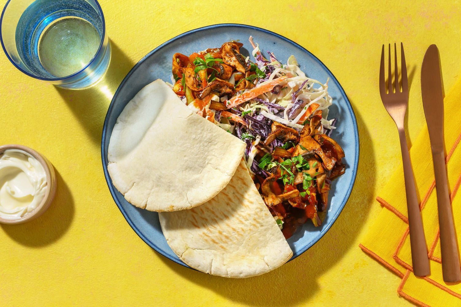 Pita's met BBQ-portobello en aioli Recept | HelloFresh