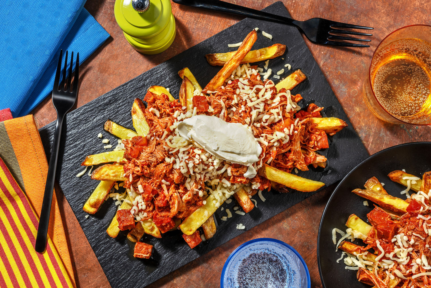 Pulled Pork and Chorizo Chilli Loaded Fries Recipe | HelloFresh