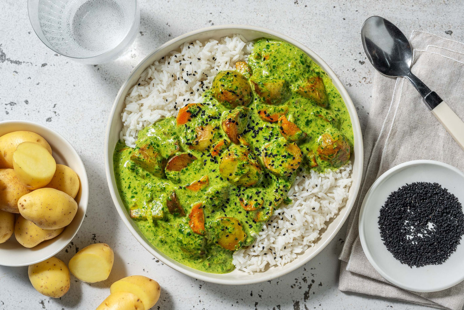 Aloo Saag! Indisches Spinat-Curry mit Kartoffeln Rezept | HelloFresh