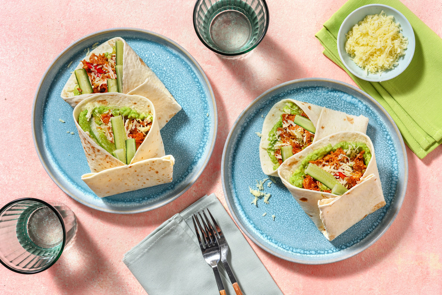 Fajitas spicy au porc effiloché & guacamole Recette | HelloFresh