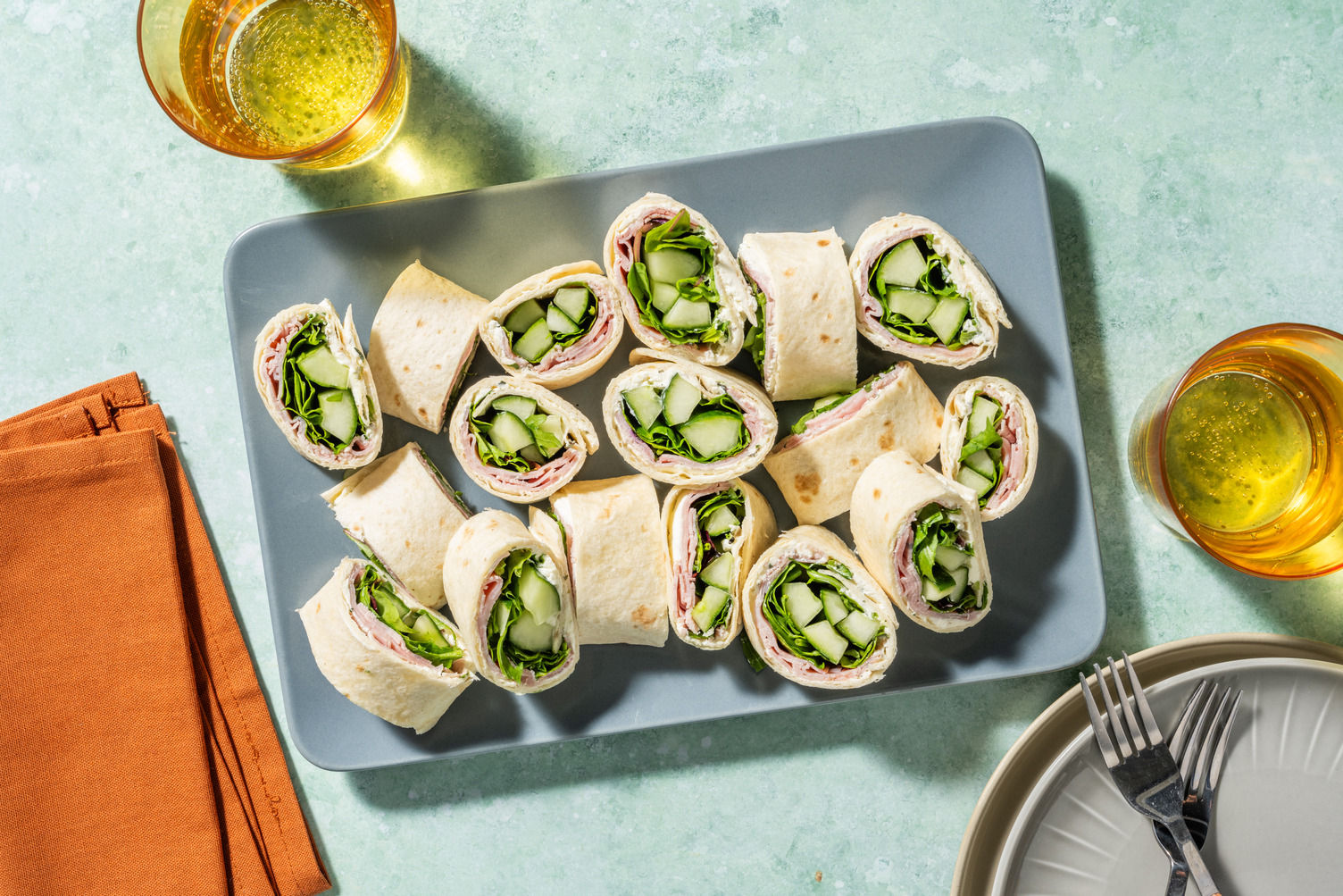 Mini-wraps jambon & fromage frais aux herbes Recette | HelloFresh