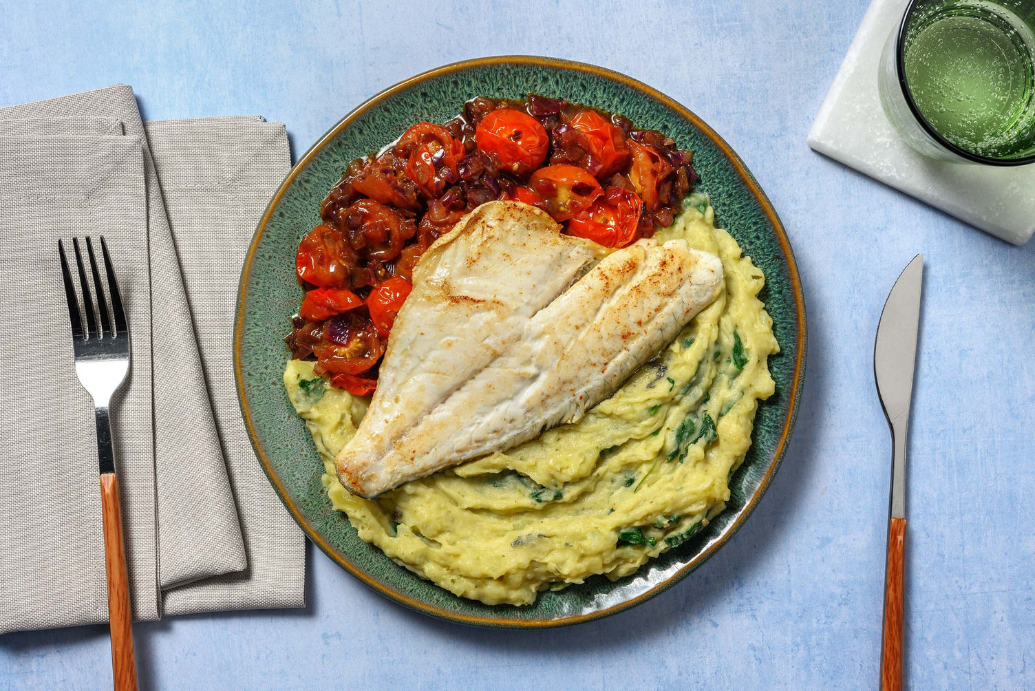 Doradefilet met spinazie-basilicumpuree Recept | HelloFresh